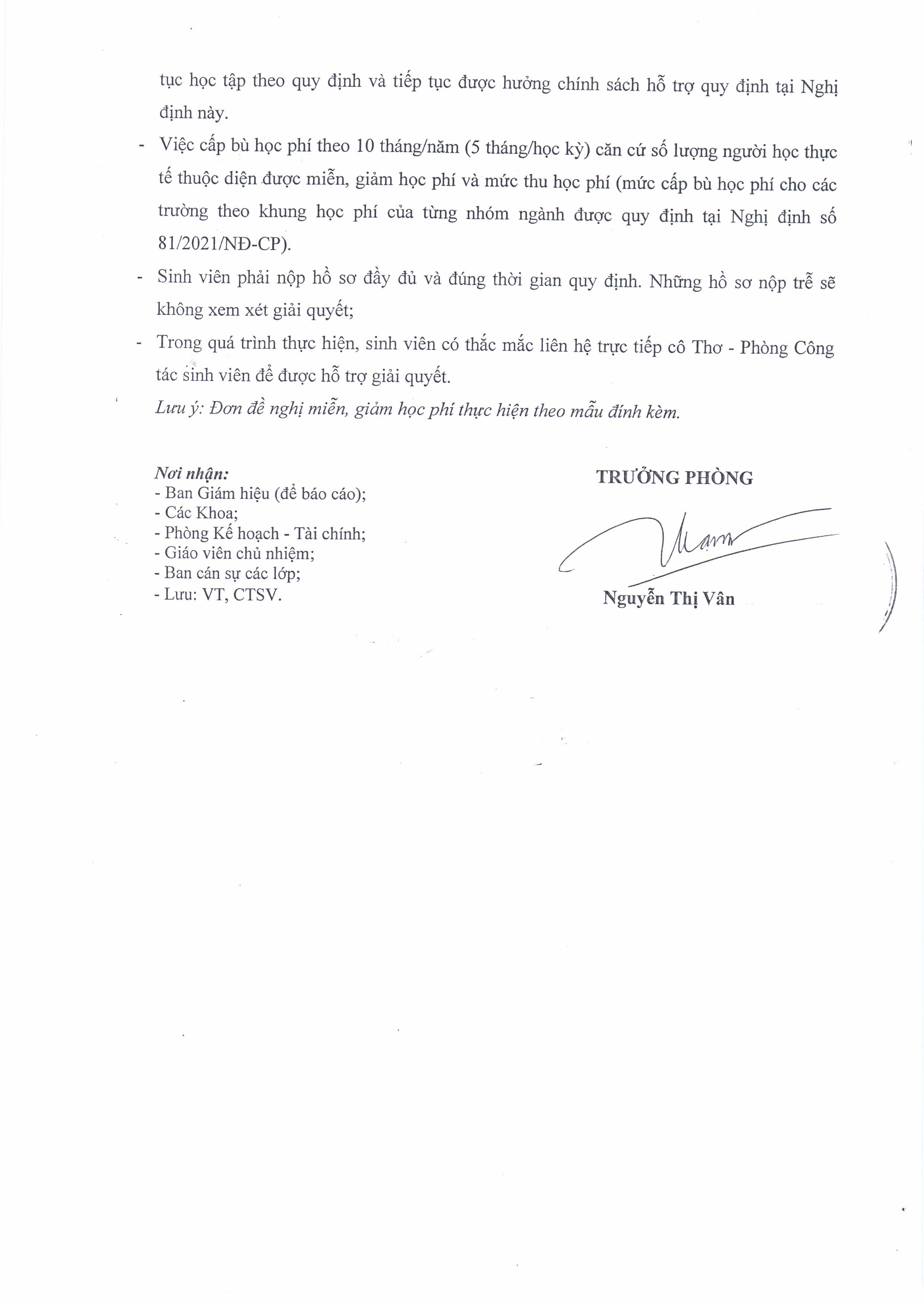 Thông báo về việc nộp hồ sơ miễn giảm học phí học kỳ II, năm học 2021 ...